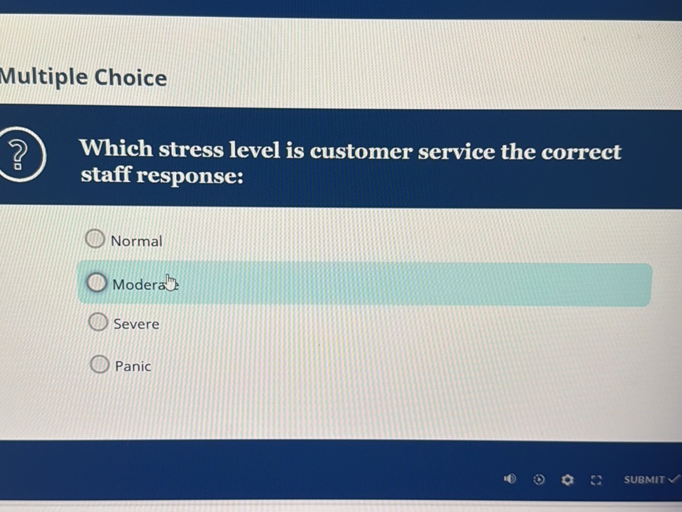 Which stress level is customer service the | StudyX