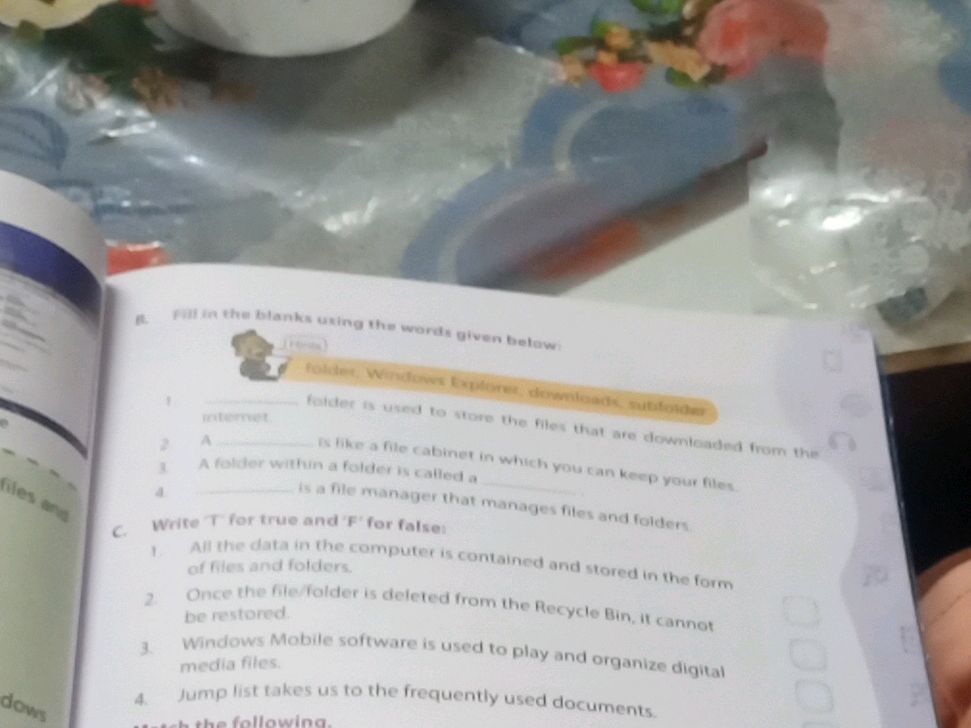 B. Fill in the blanks using the words given | StudyX