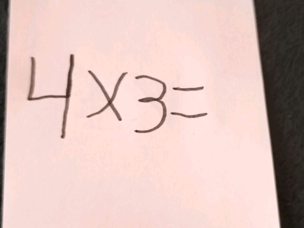 Multiplication: 4 times 3 equals?