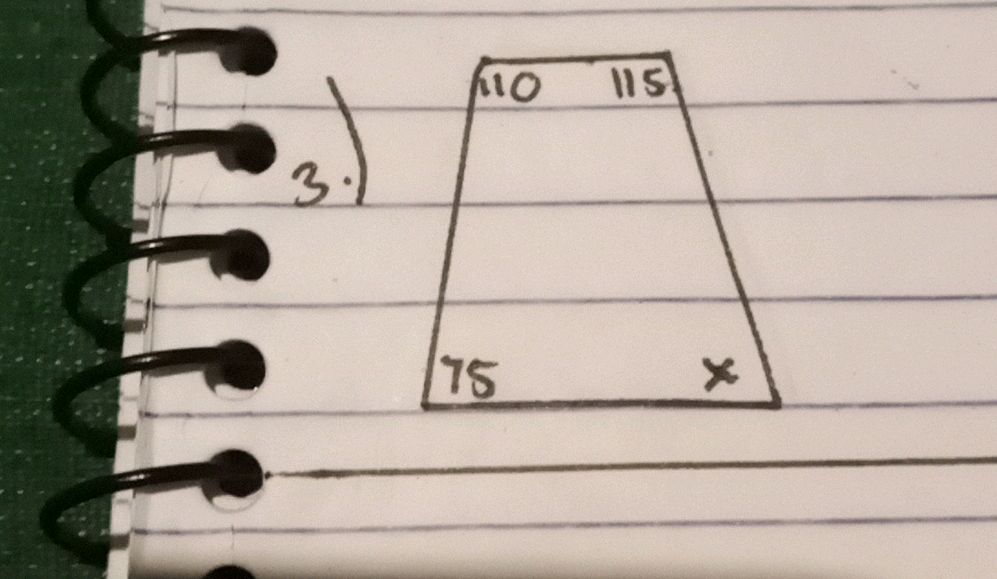 3.) Diagram of a trapezoid with angles | StudyX