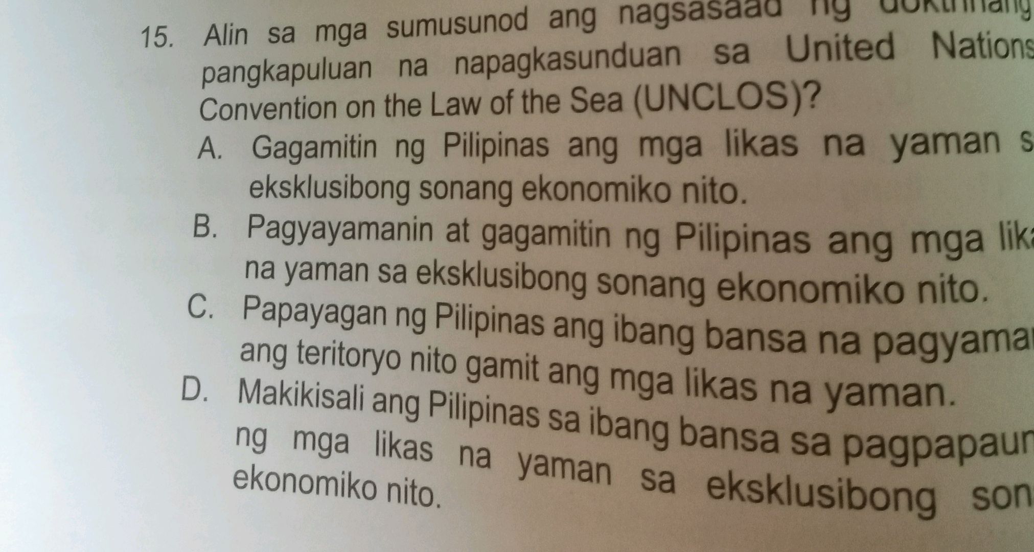 Alin sa mga sumusunod ang nagsasaad ng