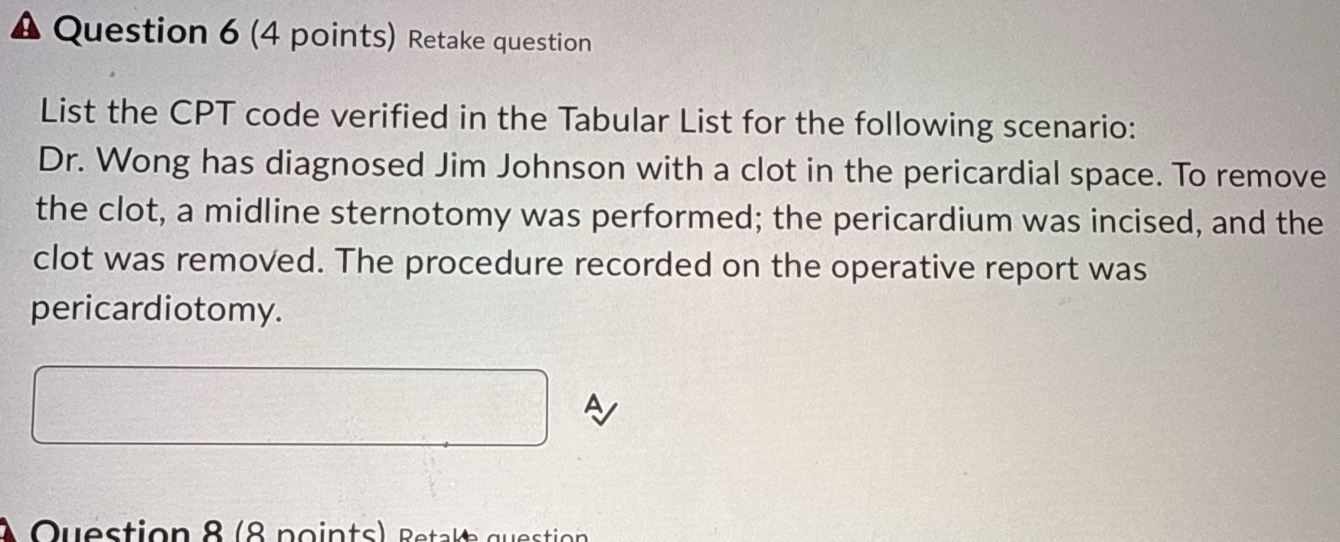List the CPT code verified in the Tabular | StudyX