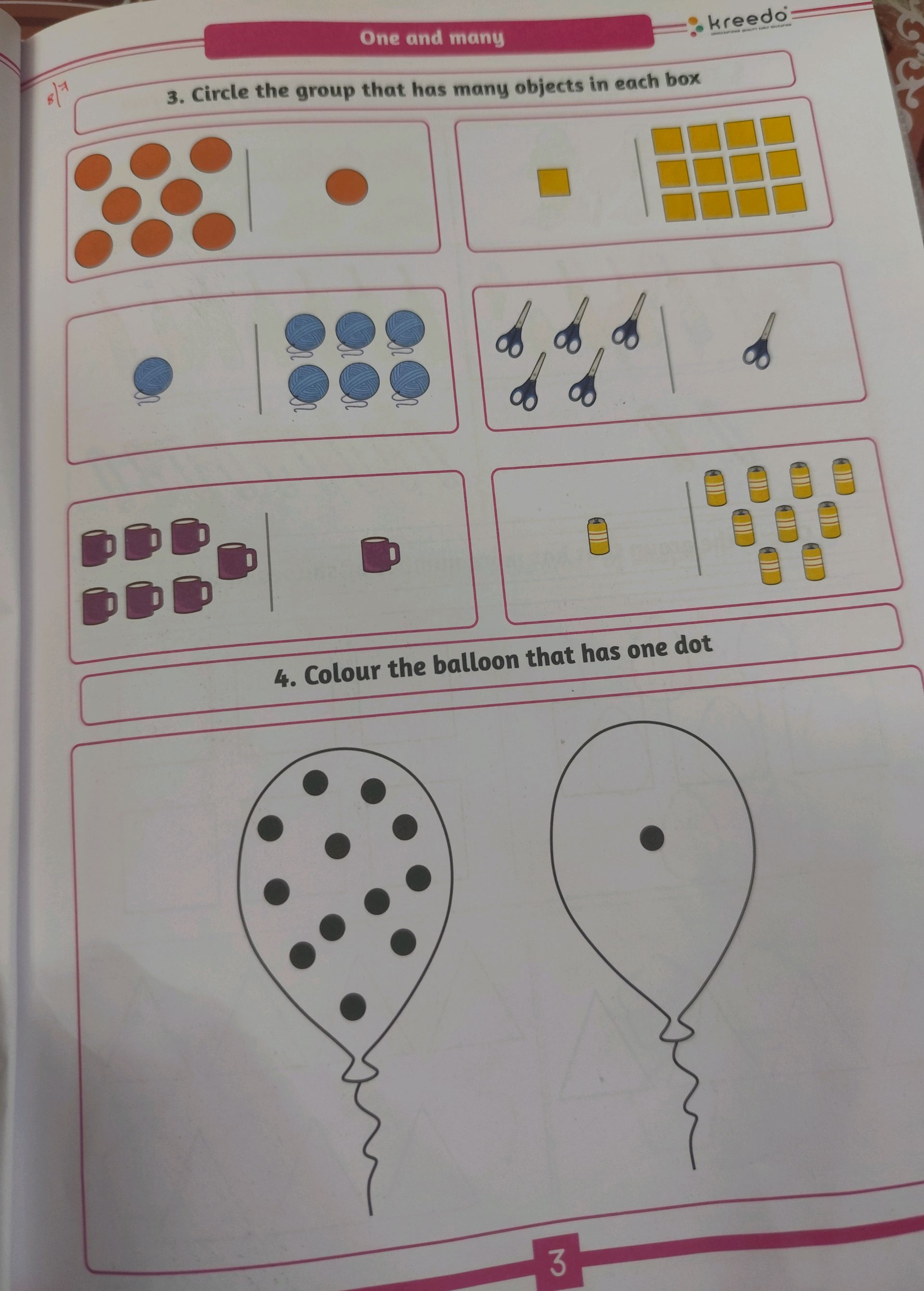 3. Circle the group that has many objects in | StudyX