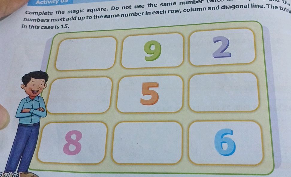 Complete the magic square. Do not use the | StudyX