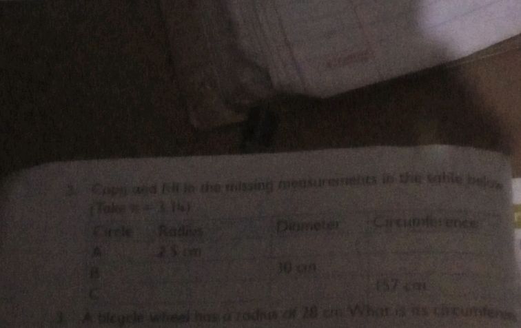 2. Copy and fill in the missing measurements | StudyX