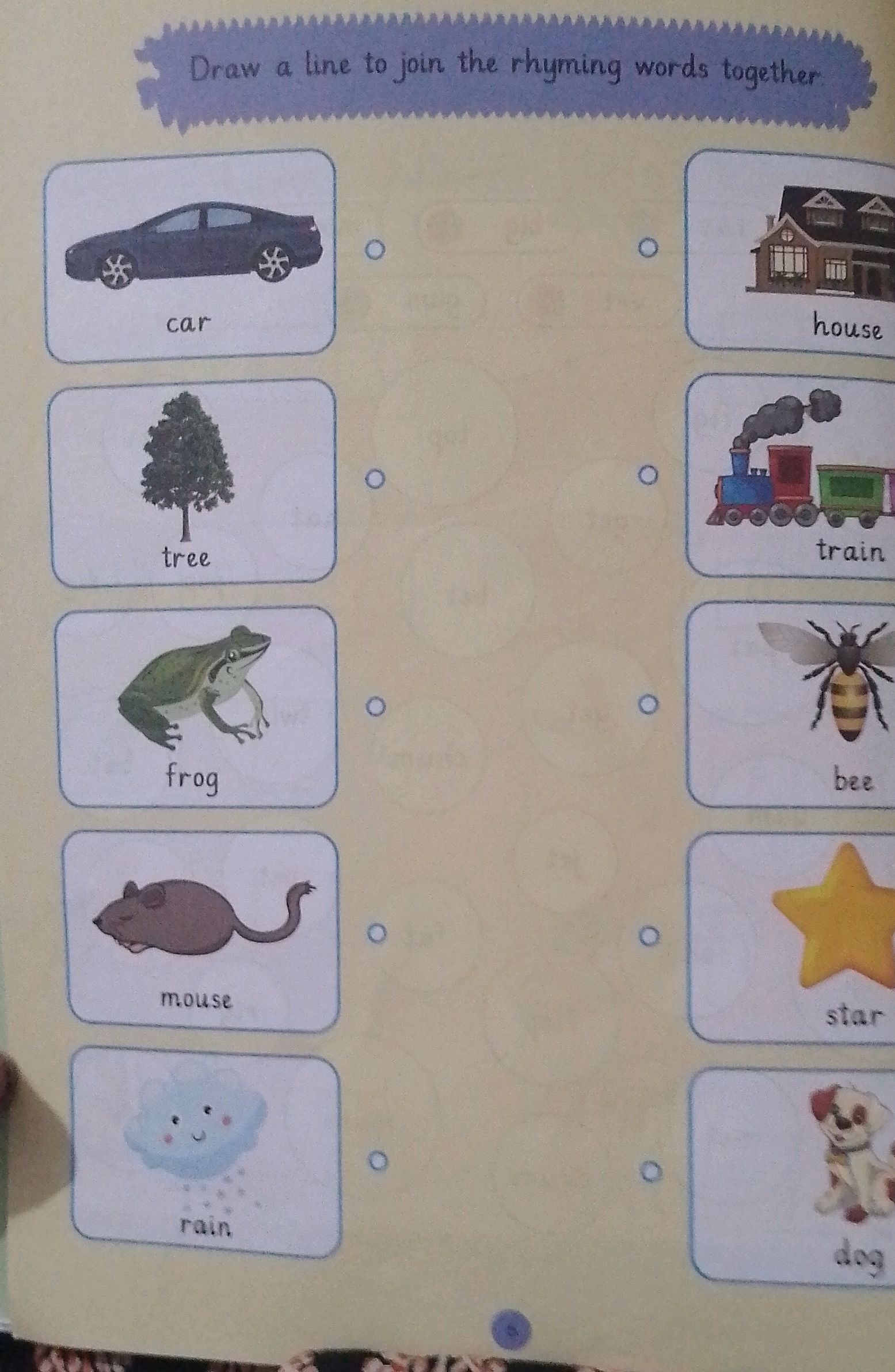 Draw a line to join the rhyming words | StudyX