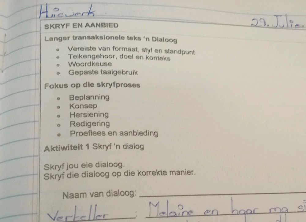 SKRYF EN AANBIED Langer transaksionele teks | StudyX