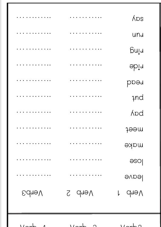 Verb 1 Verb 2 Verb 3 leave ........... | StudyX