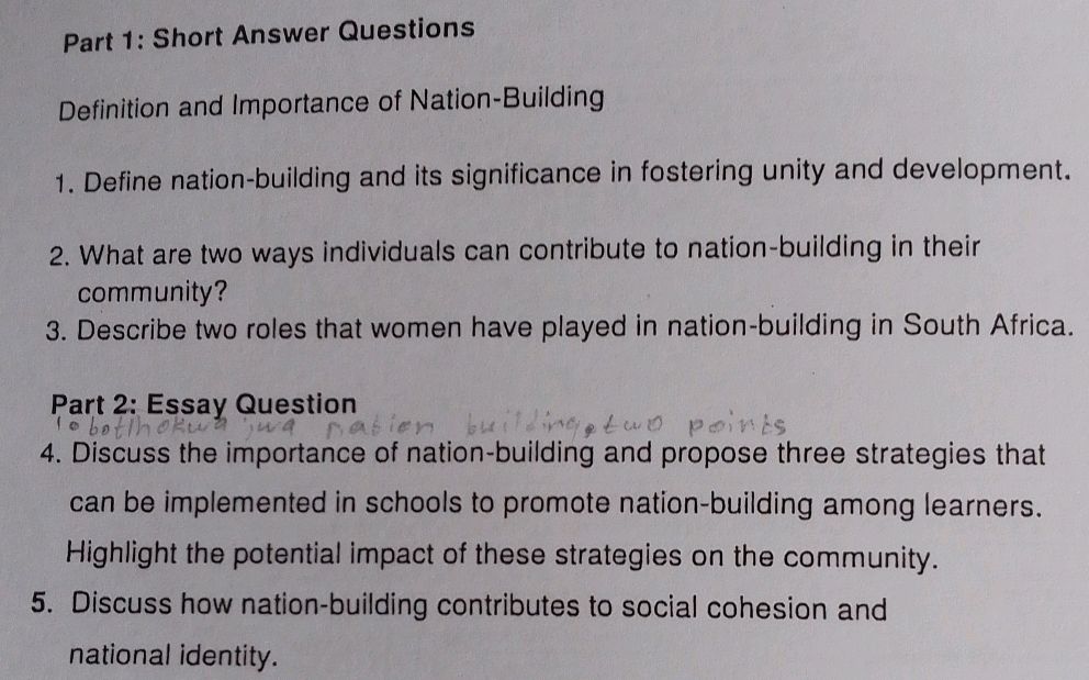 Part 1: Short Answer Questions Definition | StudyX