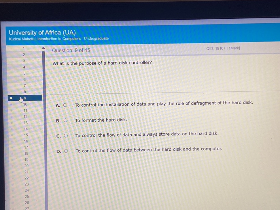 What is the purpose of a hard disk
