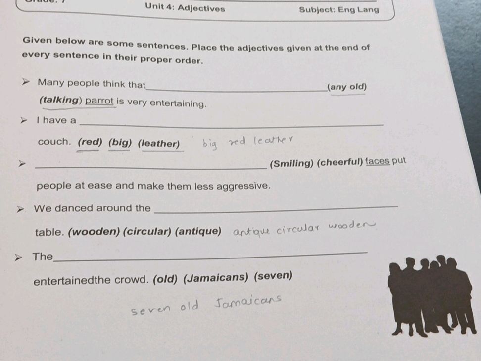 Given below are some sentences. Place the | StudyX