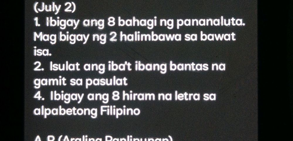 1. Ibigay ang 8 bahagi ng pananaluta. Mag | StudyX