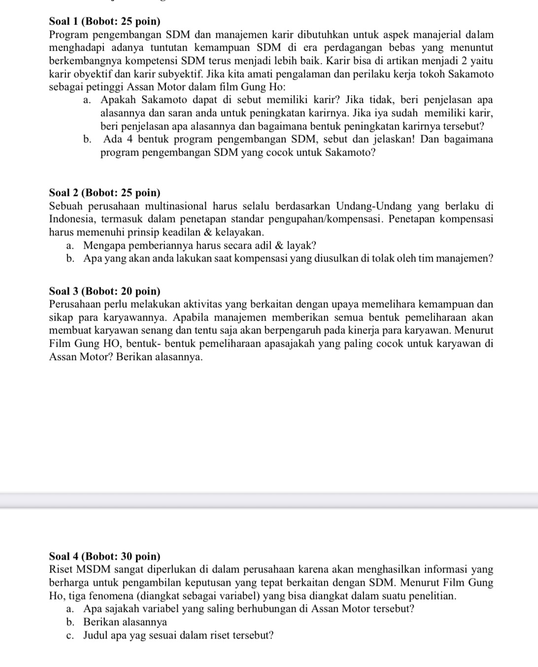 Soal 1 (Bobot: 25 poin) Program pengembangan | StudyX