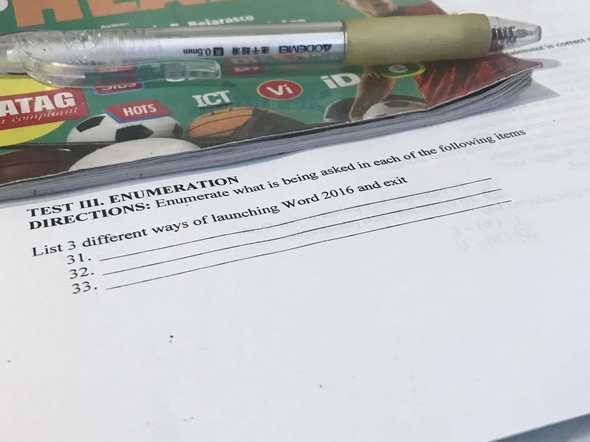 List 3 different ways of launching Word 2016 | StudyX