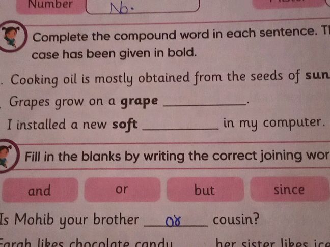 Complete the compound word in each sentence. | StudyX