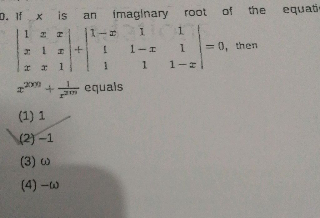 If $x$ is an imaginary root of the equation | StudyX