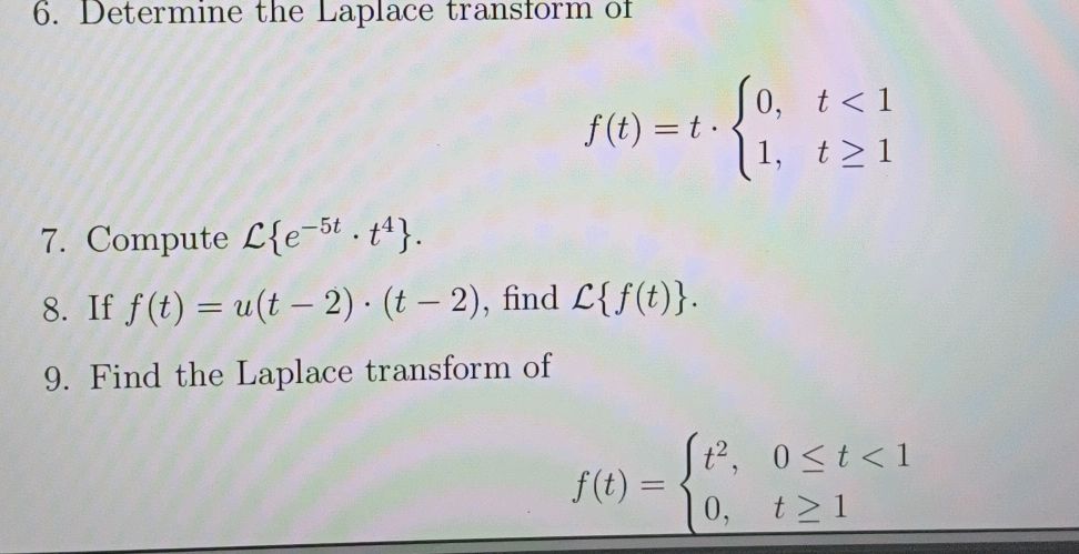 Determine the Laplace transform of $f(t) = t