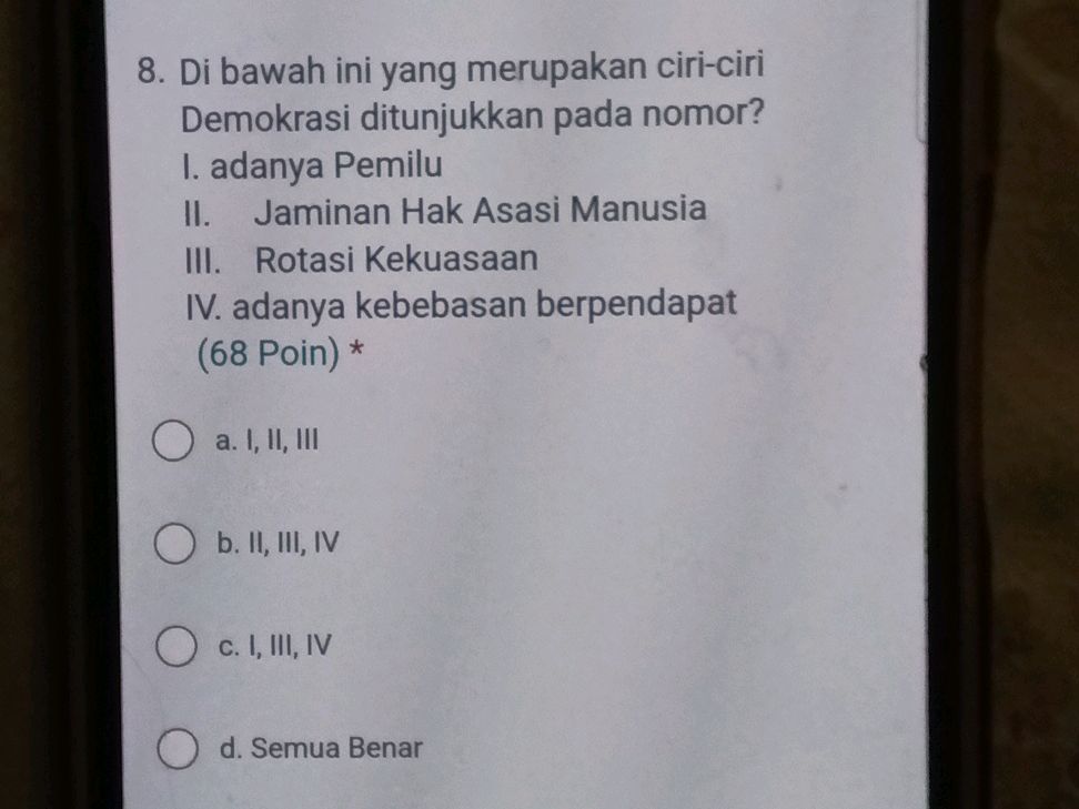 8. Di bawah ini yang merupakan ciri-ciri | StudyX