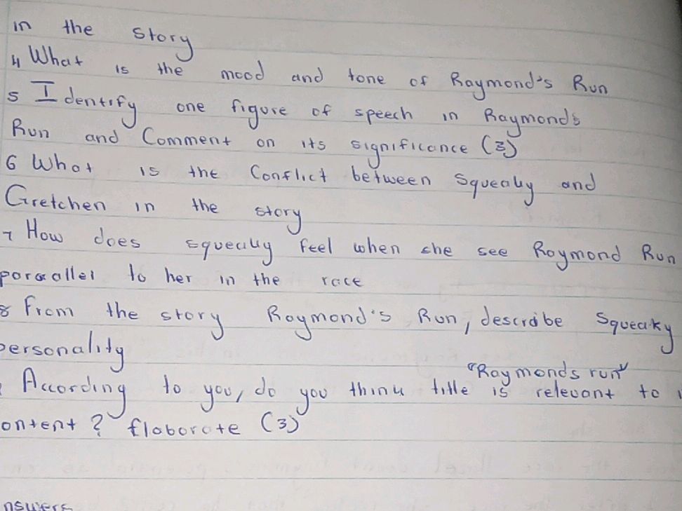 4. What is the mood and tone of Raymond's | StudyX
