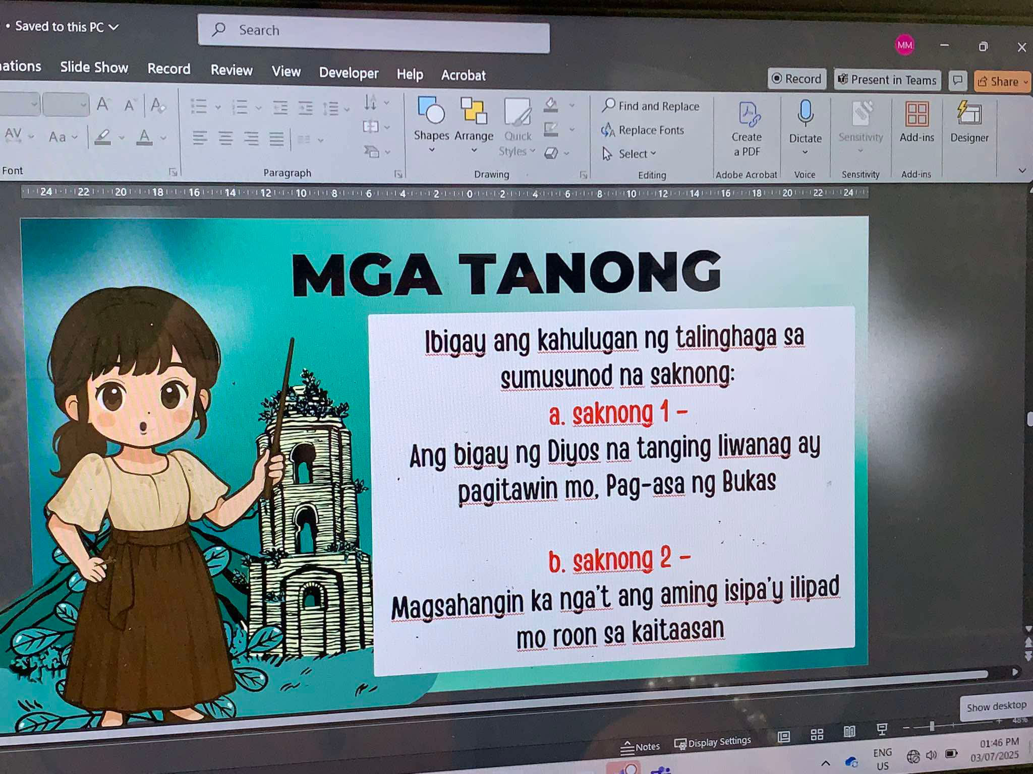 MGA TANONG Sino ang persona sa akda? | StudyX