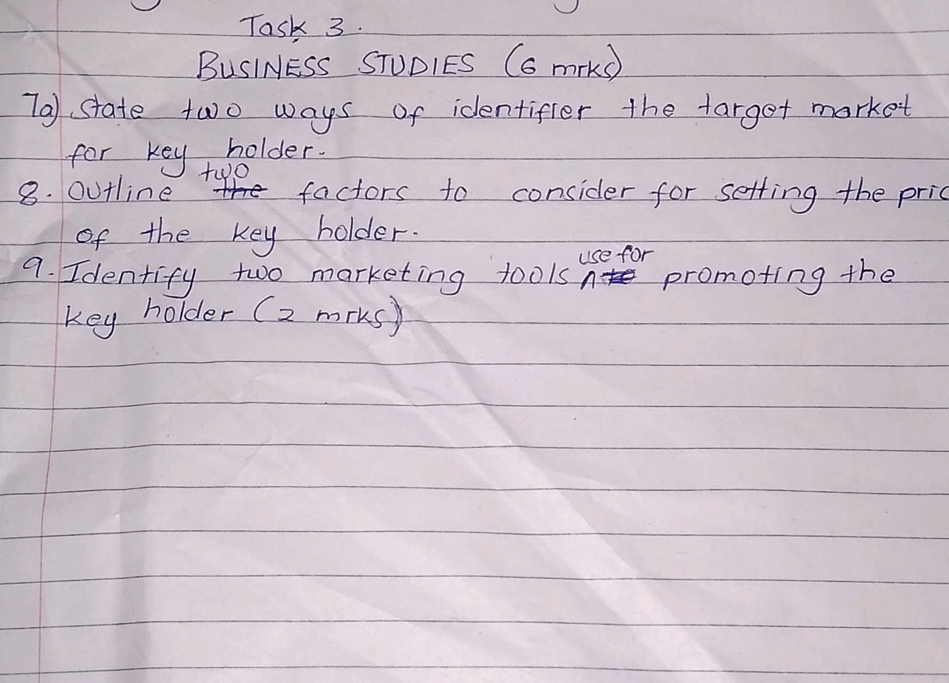 7a) state two ways of identifier the target | StudyX