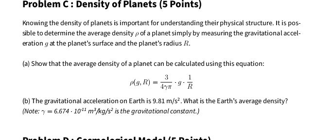 Knowing the density of planets is important | StudyX