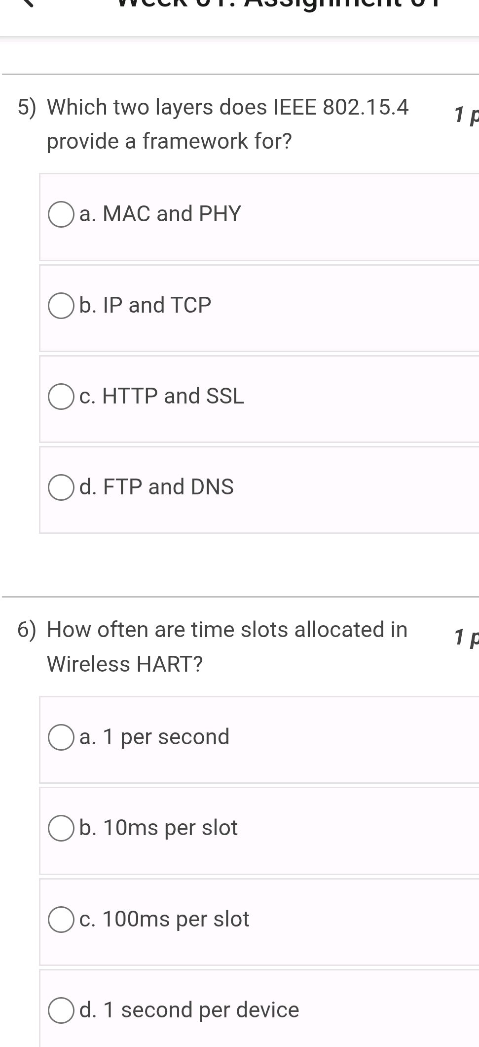 5) Which two layers does IEEE 802.15.4 | StudyX