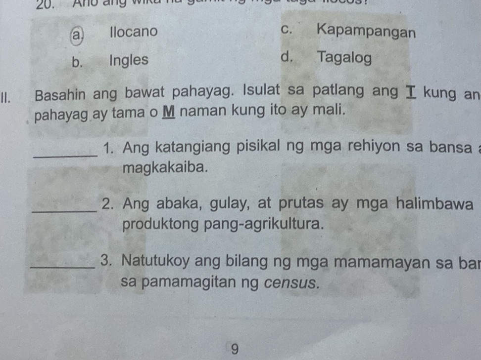 20. Ano ang wika na gamit ng mga taga | StudyX