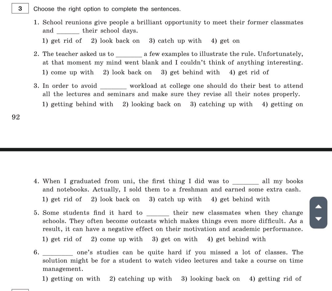 3 Choose the right option to complete the | StudyX