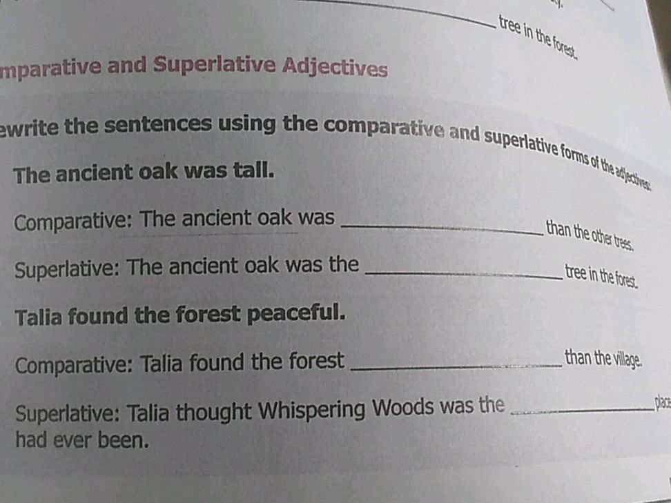 Rewrite the sentences using the comparative | StudyX