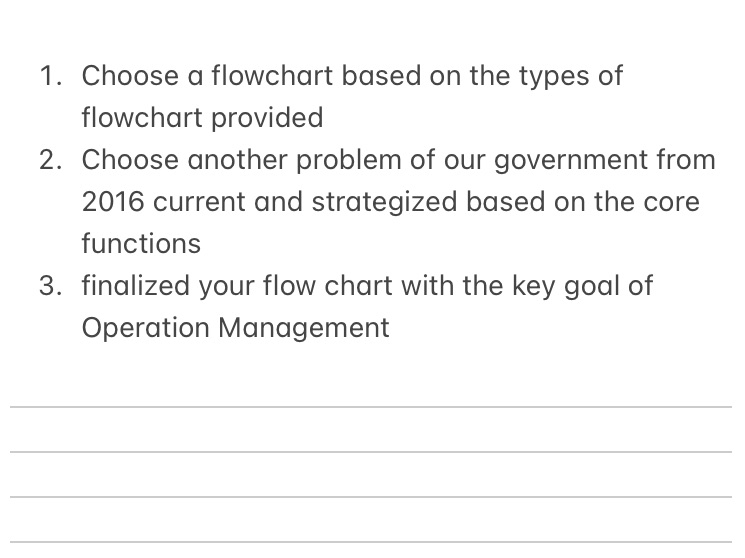 Choose a flowchart based on the types of