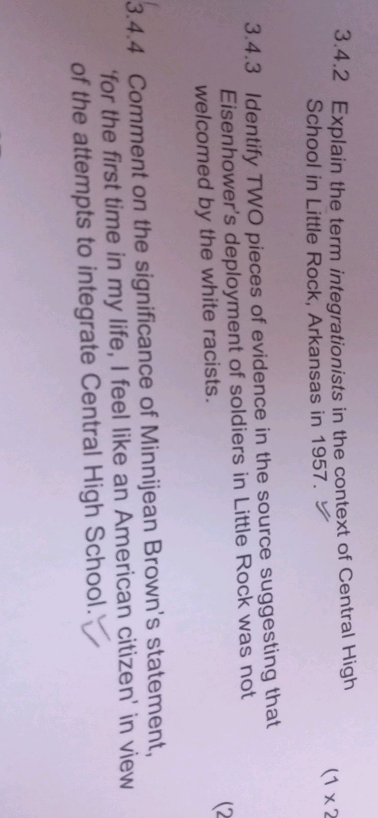 3.4.2 Explain the term integrationists in | StudyX