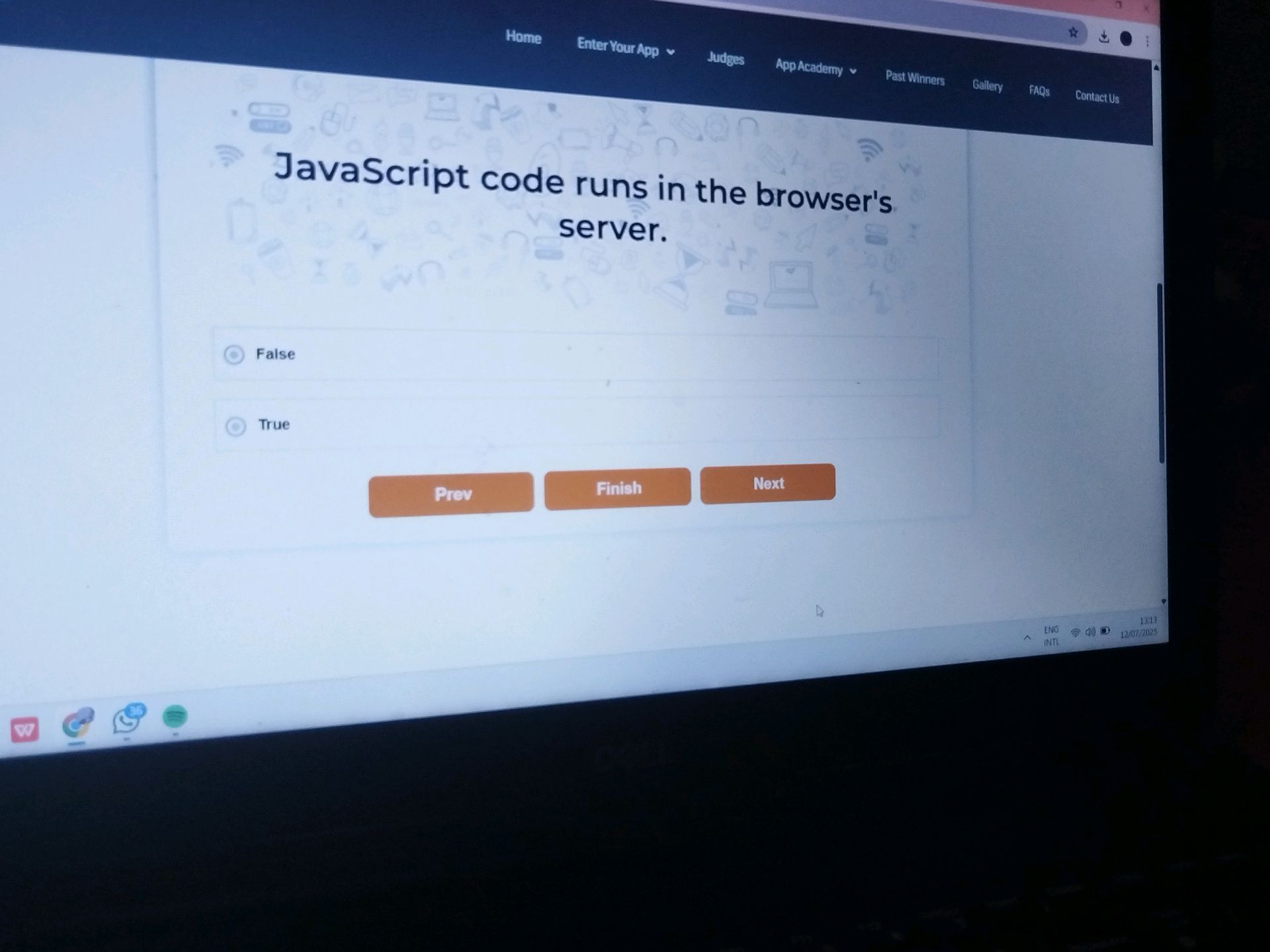JavaScript code runs in the browser's | StudyX