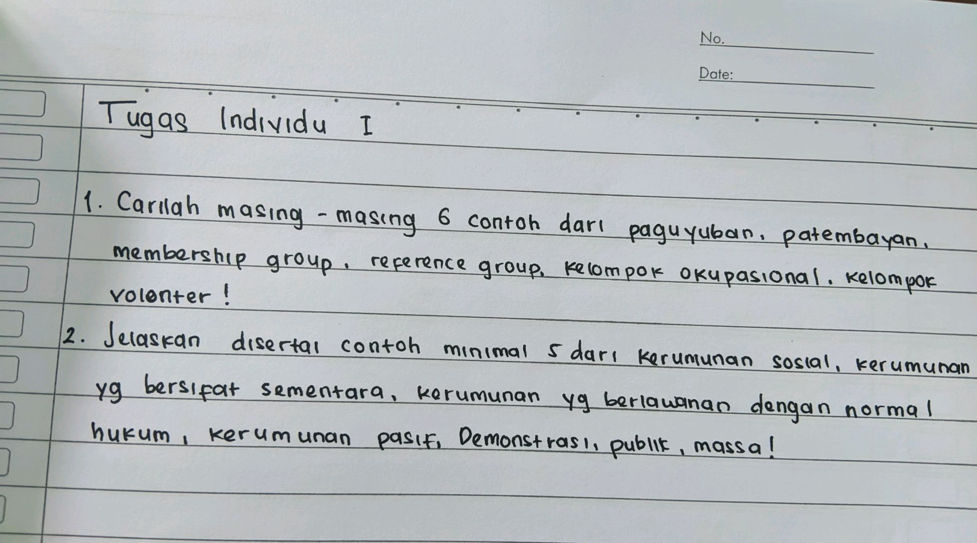 1. Carilah masing-masing 6 contoh dari | StudyX