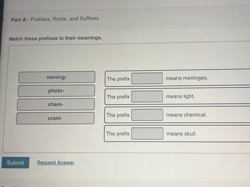Match these prefixes to their meanings. | StudyX