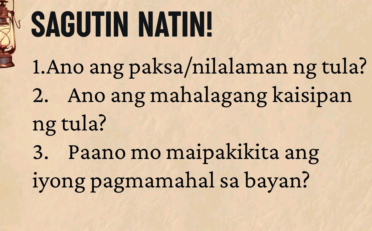 1. Ano ang paksa/nilalaman ng tula? 2. Ano | StudyX