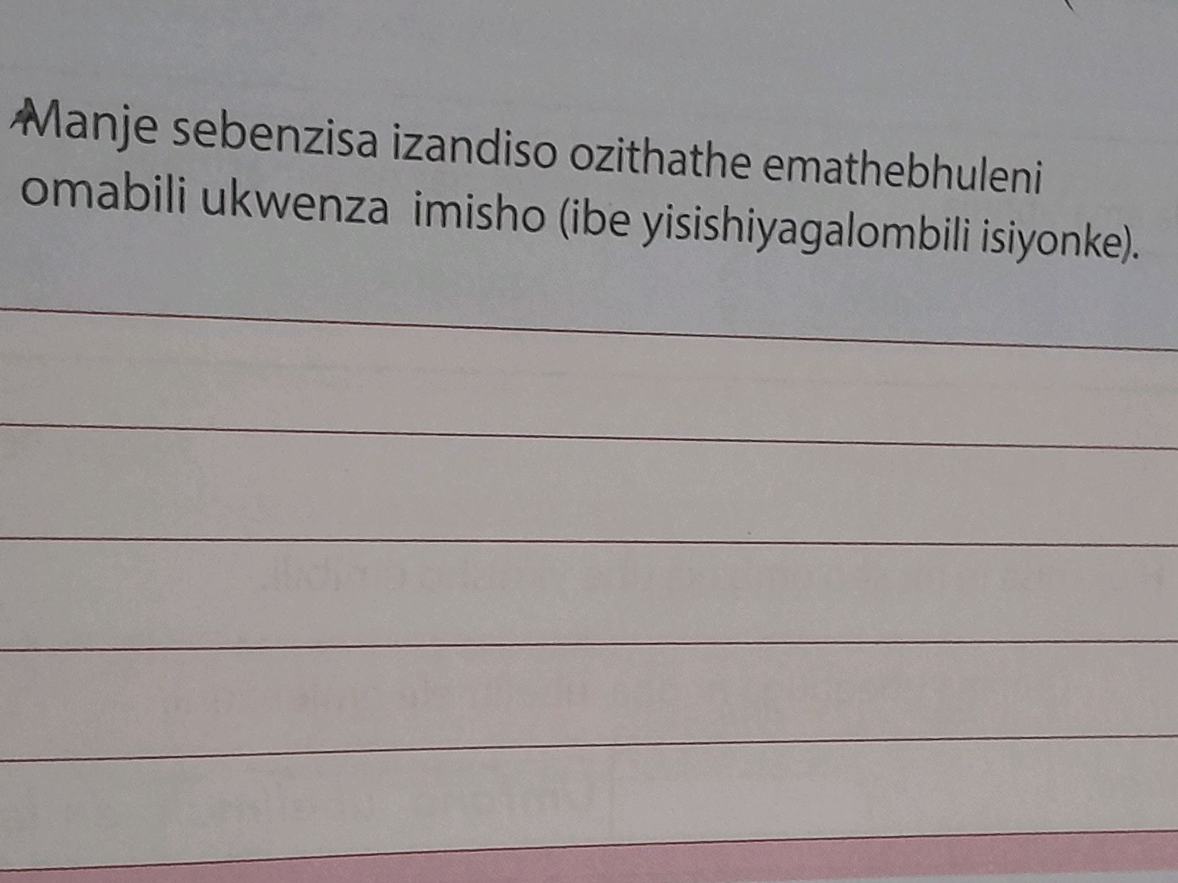 Manje sebenzisa izandiso ozithathe