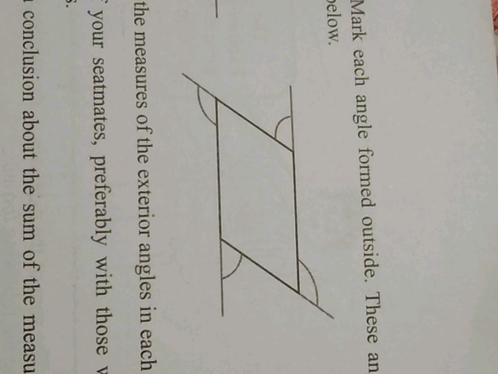 Mark each angle formed outside. These angles | StudyX