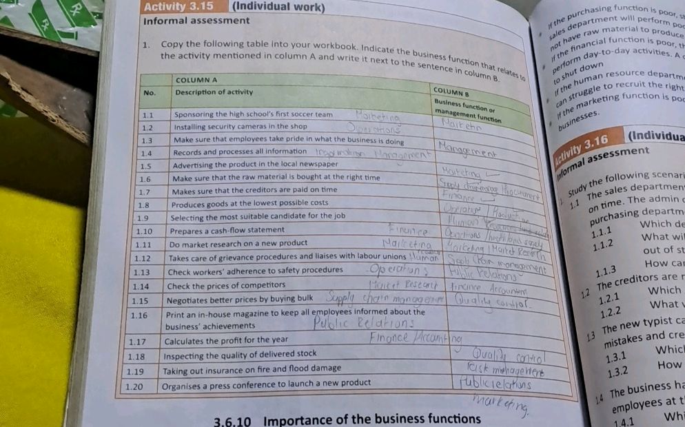 1. Copy the following table into your | StudyX
