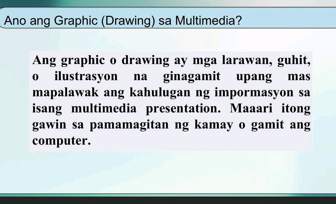 Ano ang Graphic (Drawing) sa Multimedia? Ang