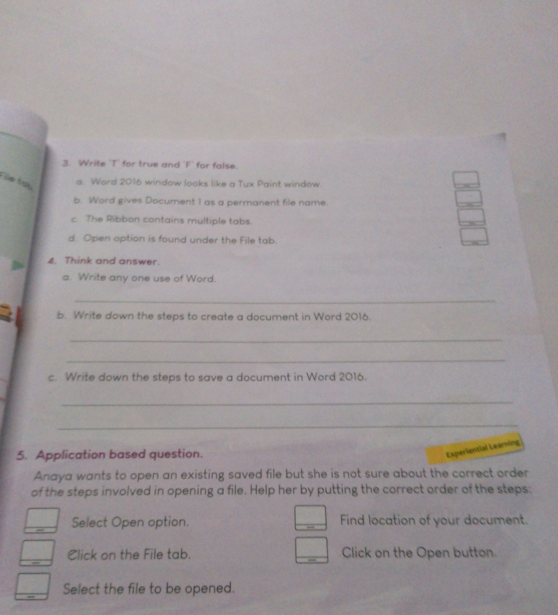 3. Write 'T' for true and 'F' for false. a. | StudyX