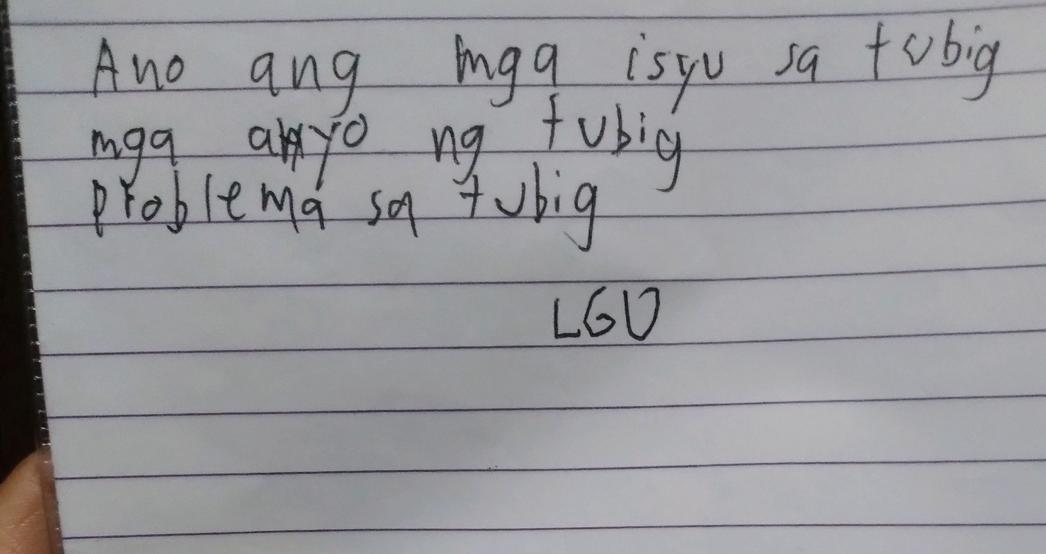 Ano ang mga isyu sa tubig mga anyo ng tubig | StudyX