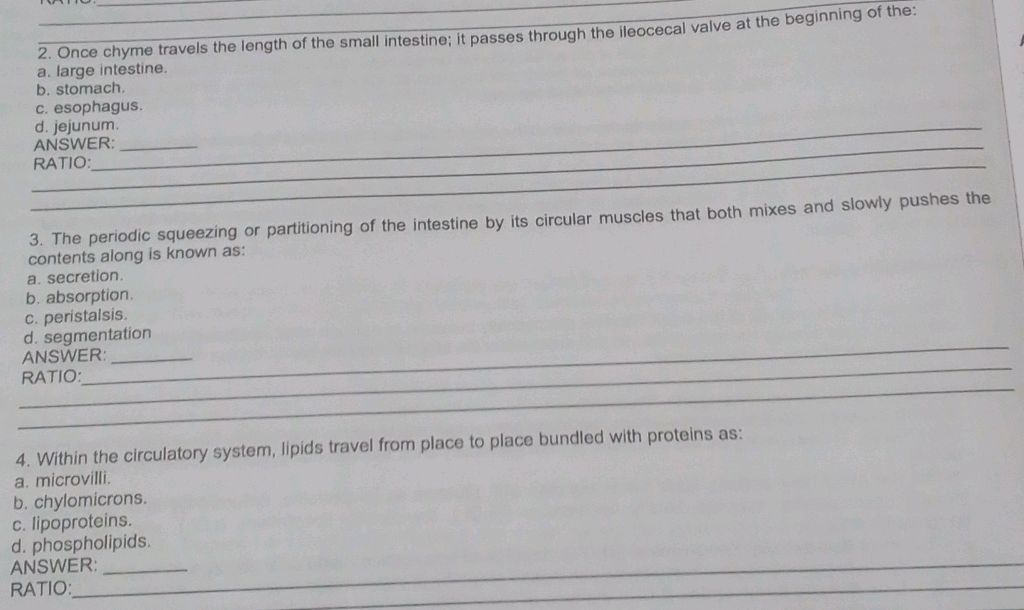 Once chyme travels the length of the small