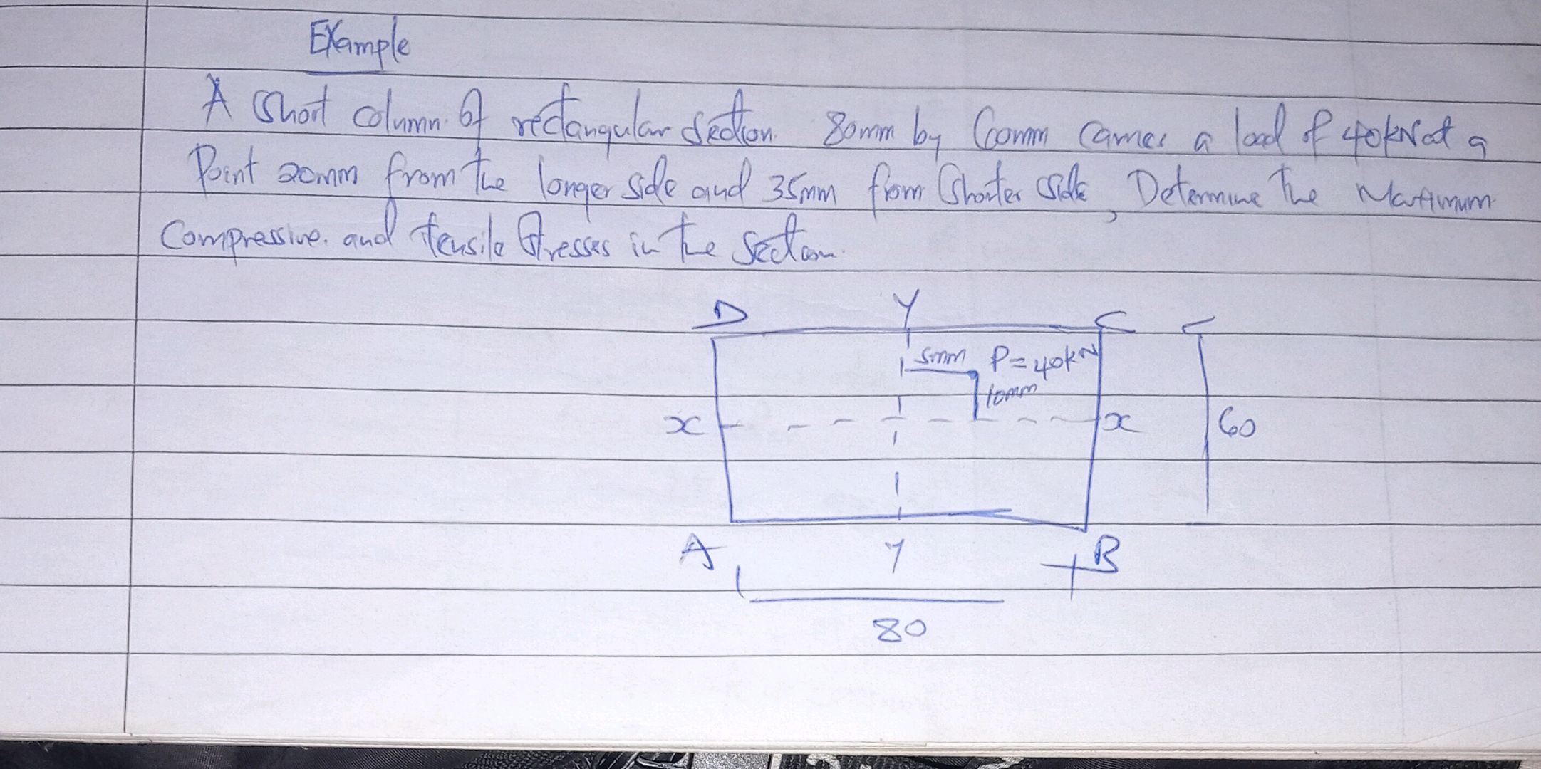 Example A short column of rectangular | StudyX