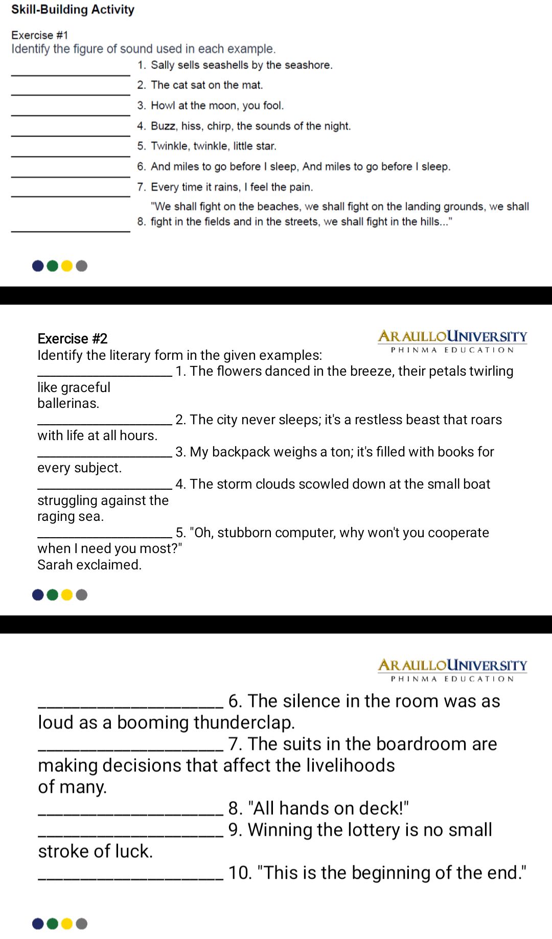 Exercise #1 Identify the figure of sound