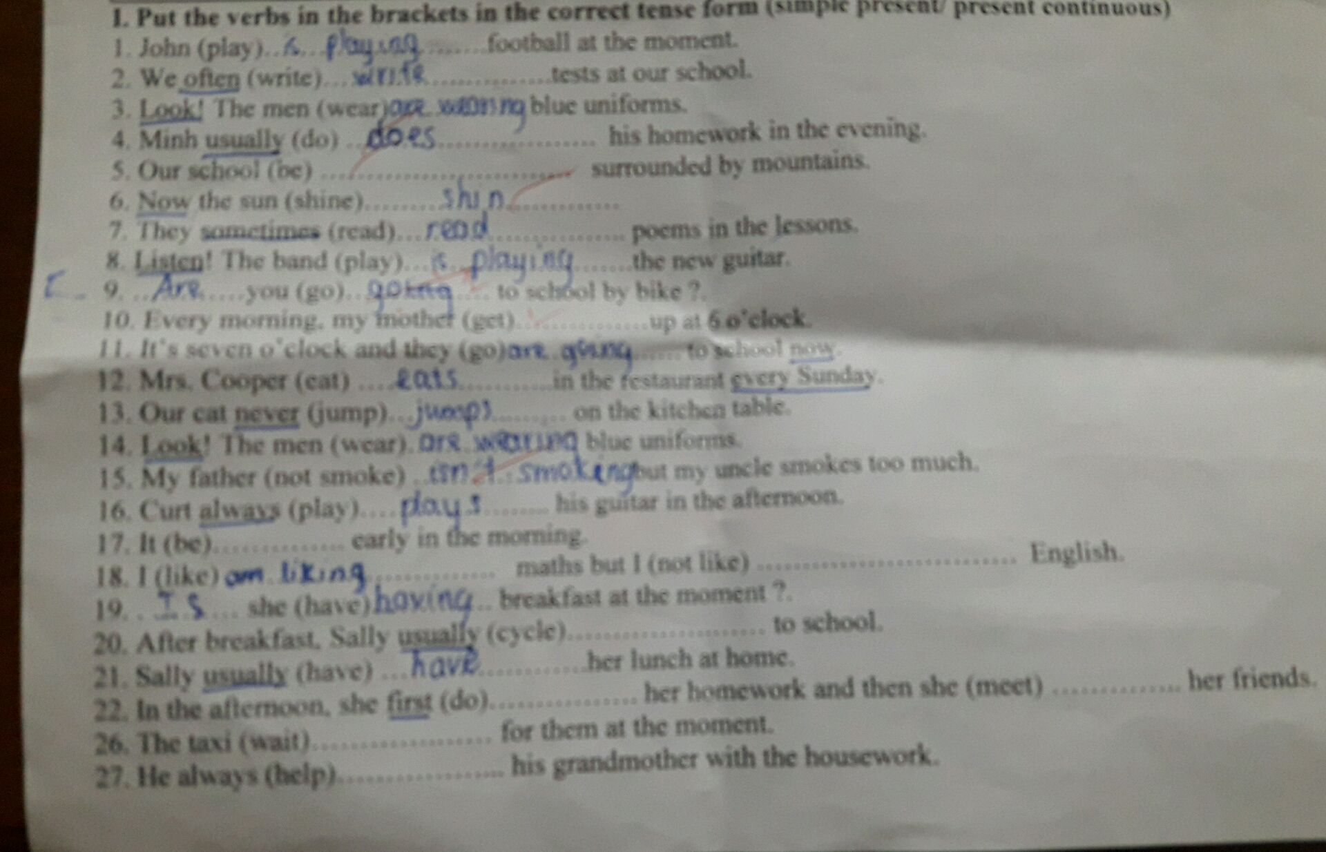 1. Put the verbs in the brackets in the | StudyX