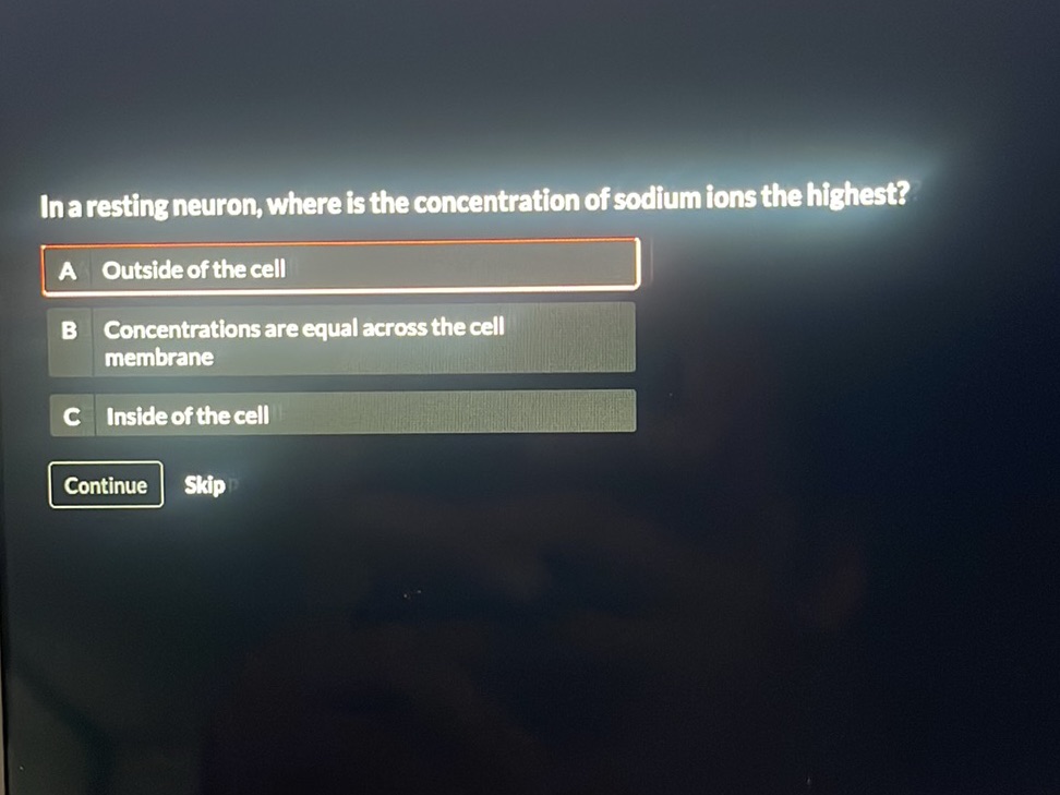 In a resting neuron, where is the | StudyX