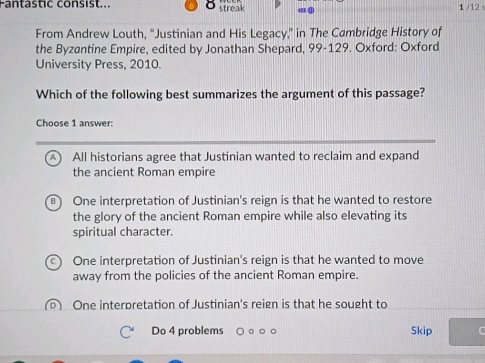 Which of the following best summarizes the | StudyX