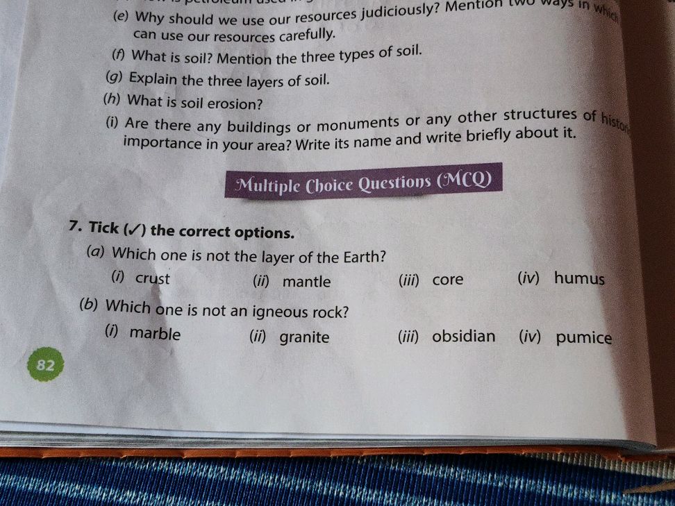7. Tick ( ) the correct options. (a) Which | StudyX