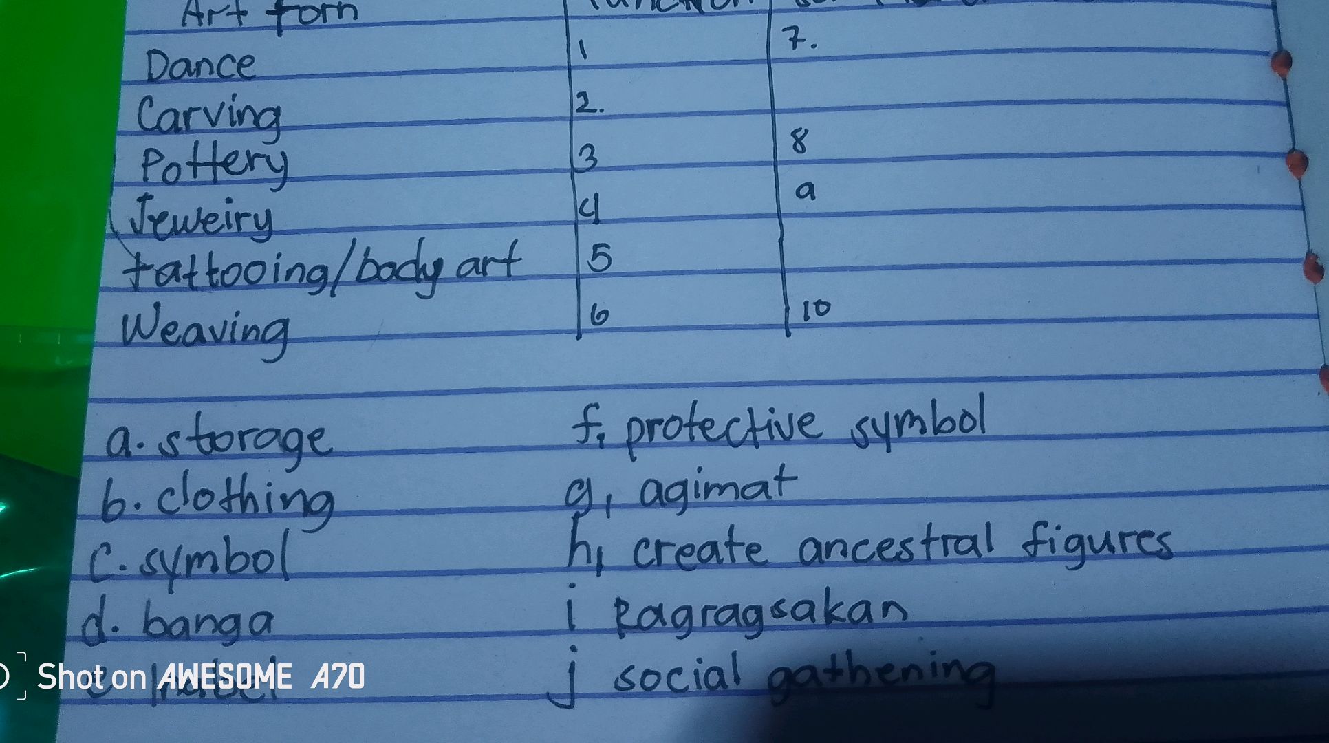 Match the art form with its function. | Art | StudyX